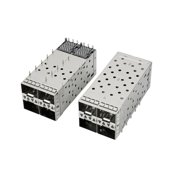 SFP+ 1X6 Ganged Cage Press Fit With Heatsink With LED Pipes